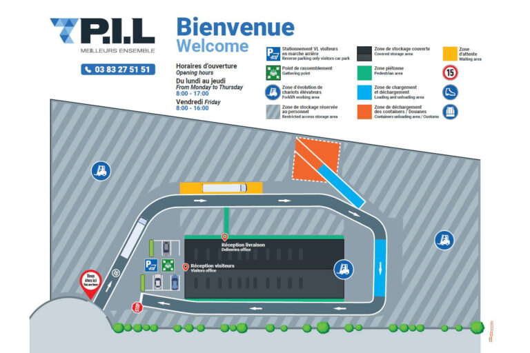 Panneau de plan de circulation et plan d'usine | Com'Un Panneau